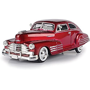 1948 Chevy Aerosedan Fleetline, Red - Motormax Premium American 73266 - 1/24 Scale Diecast Model Car