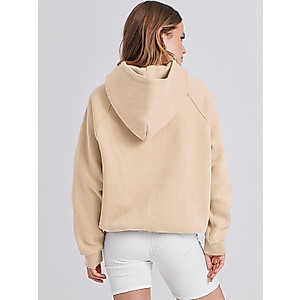 ANRABESS Women Hoodies Oversized Fleece Long Sleeve Comfy Casual Basic Pullover Sweatshirts 2025 Fall Outfits Sweater Dark Apricot Medium