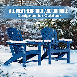 OTSUN Adirondack Chair Set of 2, Large Lawn Chair, Outdoor Chair Weather Resistance, Patio Chair for Yard, Porch, Garden, Deck, Swimming Pool, Navy Blue