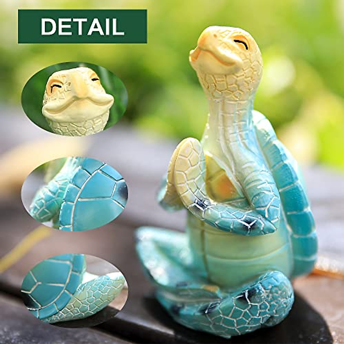 FEIYU BUY Turtle Yoga Statue Resin Process Decoration Meditation Turtles, Used for Indoor and Outdoor Window sill Decoration Gifts