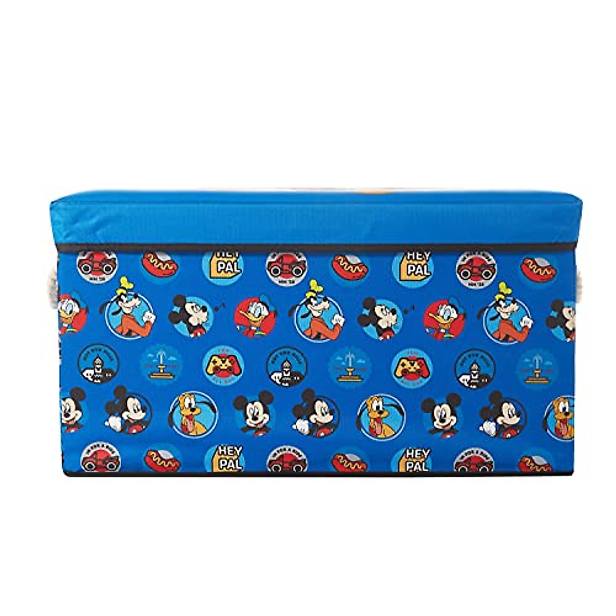 Disney Mickey Mouse Collapsible Toy Storage Bench and Ottoman, 14.5" H x 14.5" D x 25" L