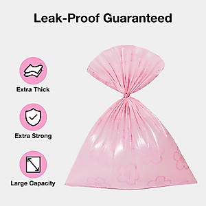 VETRESKA Cherry Blossom Scented Dog Poop Bags, Leak Proof, Extra Thick and Large Dog Waste Bags for Dog Walking and Cat Litter, 20 Refill Rolls, 300 Bags, Pink