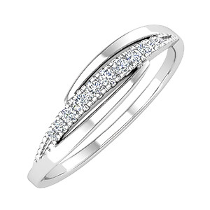 1/11 Carat Round Diamond Anniversary Wedding Band Ring in 10K White Gold (Ring Size 7) (I1-I2 Clarity)