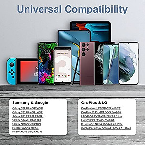 Fast Charging Wall Charger & Cable for Samsung Galaxy, Google Pixel, Moto & More - Quick Charge 3.0 USB C Brick with 6FT Cord