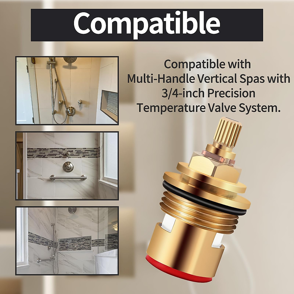 147210 Shower Cartridge Replacement Volume-Control Cartridge For Bathroom Faucets,Compatible With 3/4" Exact Temp Valve System.Brass Construction