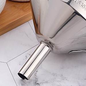 Stainless Steel Wide Mouth Funnels with Detachable Strainer, 5-inch Funnel for Filling Small Bottles and Jars, Cooking Oil and Transmission Liquid and Powder, Food Grade Metal Kitchen Funnels Silver