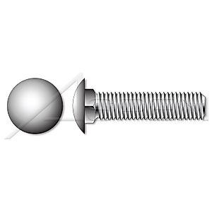 (400 pcs) M6-1.0 X 40mm, DIN 603 / ISO 8677, Metric, Carriage Bolts, Round Head, Square Neck, Full Thread, A4 Stainless Steel