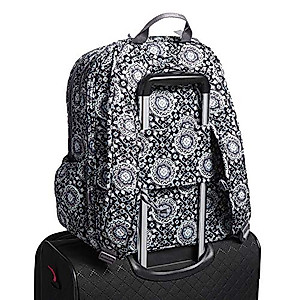 Vera Bradley Women's Cotton XL Campus Backpack, Charcoal Medallion, One Size