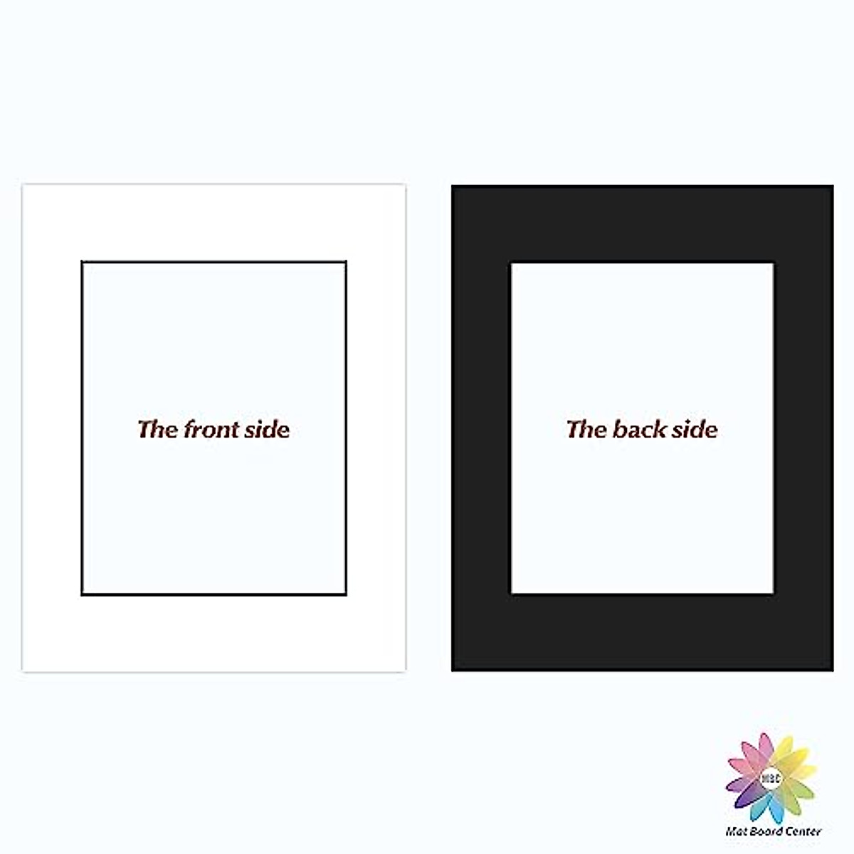 MBC Mat Board Center, Pack of 25, 11x14 White Picture Mats with Black Core Bevel Cut for 8x10 Photos