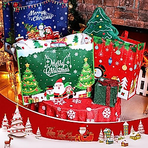 Aliceset 6 Pcs Extra Large Christmas Gift Bags 22 x 17 Inch Reusable Non Woven Jumbo Tote with Handle for Xmas Gift Wrapping(Cute)