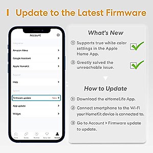 Refoss Smart Bulbs Works with Apple HomeKit, Color Changing Smart Light Bulbs Compatible with Siri, Alexa and Google Home, A19 LED Bulb, E26 Fitting, 2700K-6500K Dimmable, 9W 810 Lumens, 2 Pack