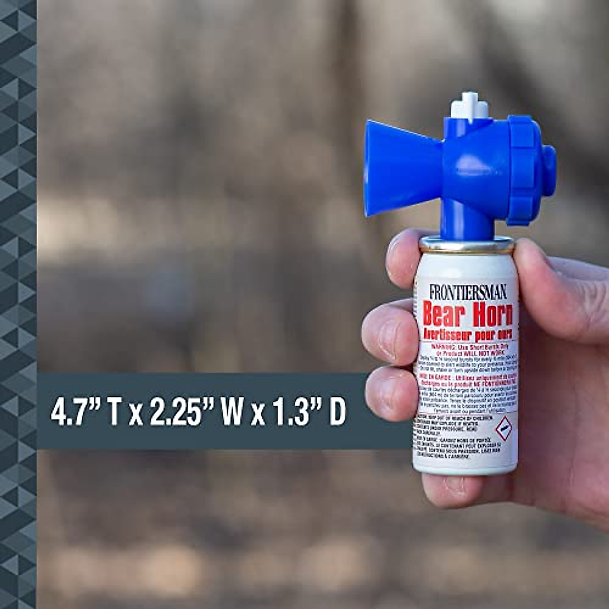 SABRE Frontiersman 9.2 fl oz. Bear Spray, Maximum Strength 2.0% Major Capsaicinoids, Powerful 35 ft. Range Bear Deterrent and Bear Horn with Locking Top
