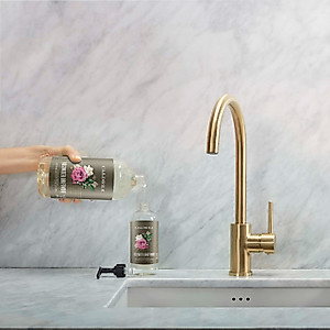 Caldrea Hand Soap Refill, Aloe Vera Gel, Olive Oil And Essential Oils To Cleanse And Condition, Rosewater Driftwood Scent, 32 Oz