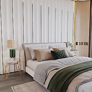 HMYHUM Small Acrylic Nightstand with Metal Legs, 15.6'' L x 11.6'' W x 19.5'' H, Bedside Table for Small Spaces for Bedroom, Easy Assembly, Modern, Clear & Gold