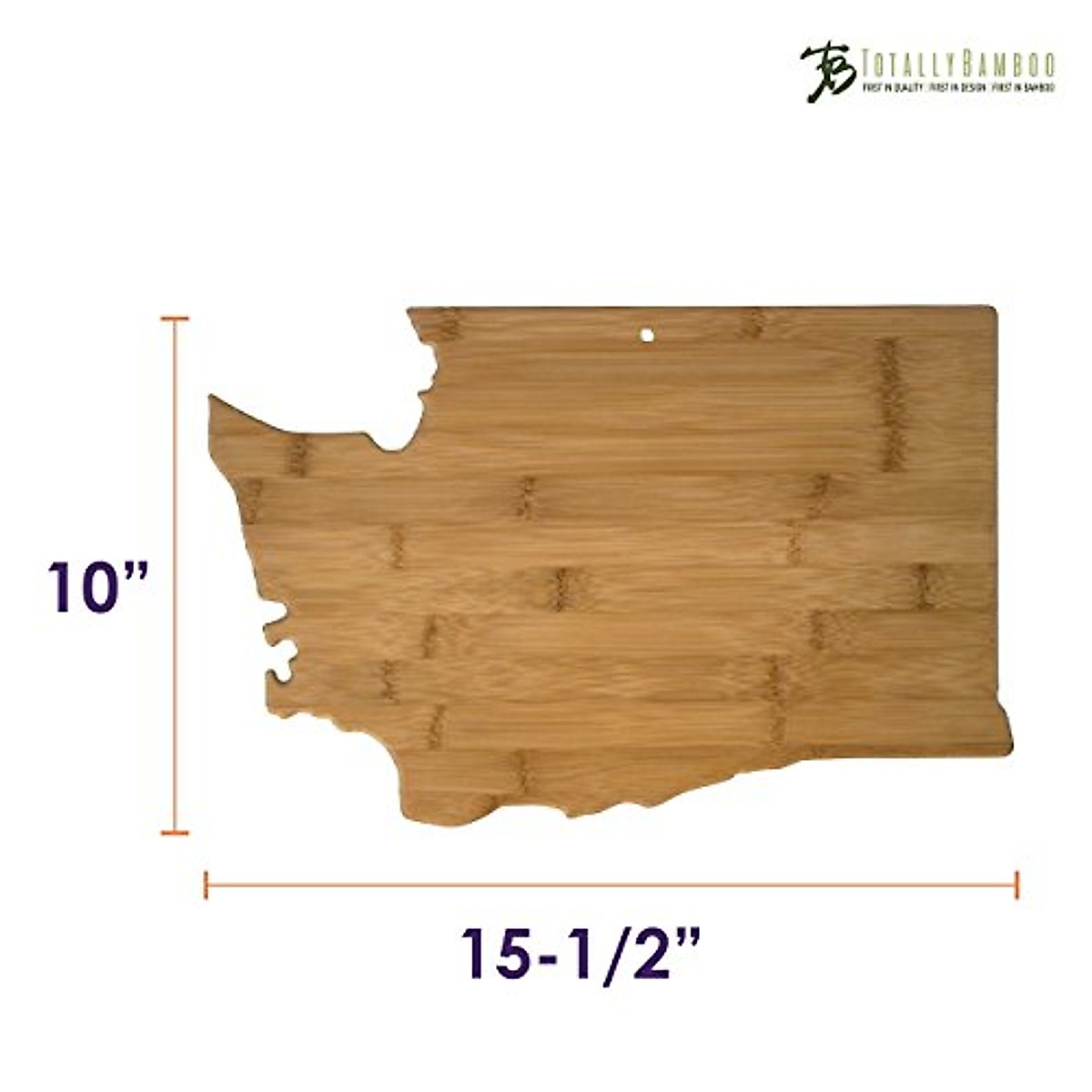 Totally Bamboo Washington State Shaped Bamboo Serving and Cutting Board
