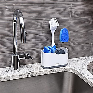OMAIA Sink Caddy - Sink Organizer for Home, Kitchen, Wash Basin - Holder with Removable Dividers for Sponge, Brush, Toothbrush…