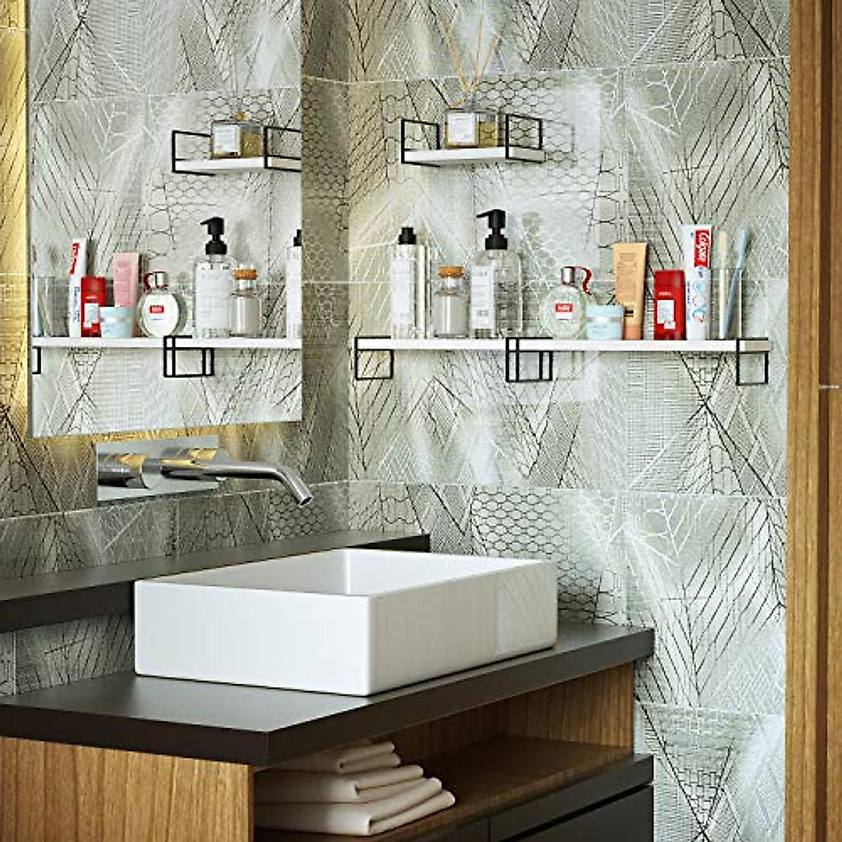 Minggoo Floating Shelves Wall Mounted Set of 3 (White)