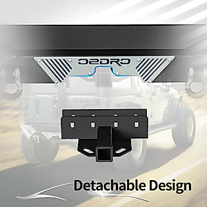 OEDRO Rear Bumper Combo Compatible with 2007-2018 Jeep Wrangler JK & Unlimited JKU (2/4 Doors), Off Road Full Width with Hitch Receiver & D-Rings & Paintable Armor