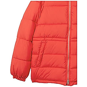 Amazon Essentials Women's Heavyweight Quilted Hooded Puffer Winter Jacket with Adjustable Waist, Red, X-Large