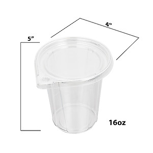 MT Products Plastic Parfait Cups with Lids 16 oz. - (20 Pieces) Tamper Evident Yogurt Containers - Clear Disposable Cups with Lids for Yogurt, Fruit, Cereal or Vegetables