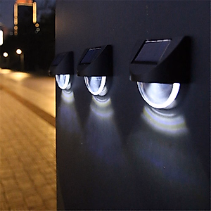 ZHUANYIYI 4 Pieces, Outdoor Solar Lights, Solar Wall Lighting Guide Lights, Courtyard Garden Home Waterproof Staircase Lights