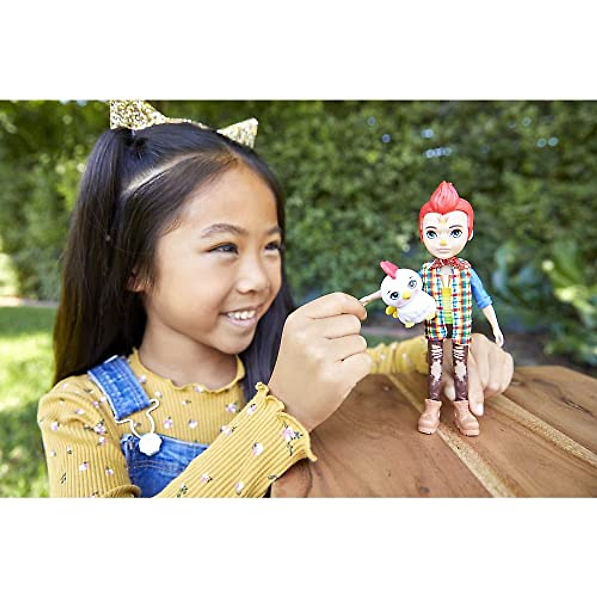 Mattel Enchantimals Redward Rooster Doll with Clunk Figure, 6-inch Small Doll with Removable Shirt & Accessories