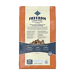 Blue Buffalo Freedom Grain Free Natural Adult Large Breed Dry Dog Food, Chicken 24-lb