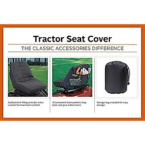 Classic Accessories Deluxe Riding Lawn Mower Seat Cover, Large