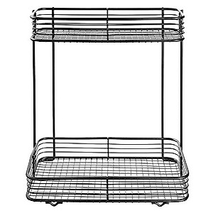 iDesign Vienna Steel Free-Standing 2-Tier Storage Shelf - 5.9" x 9.8" x 10", Matte Black