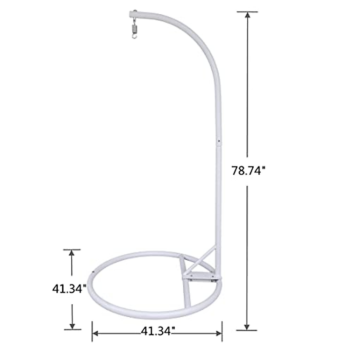 Round Base Heavy Duty Hanging Stand - Powder Coated Hammock Stand for Hammock Chair, Indoor and Outdoor (White)