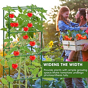 MQHUAYU 3 Pack Tomato Cages, Square Tomato Plant Stakes Support Cages Trellis for Garden Climbing Vegetables Flowers Fruits (3 Pack - Extra Bold)