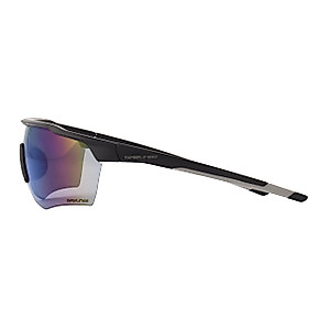 Rawlings Batter Up Youth Baseball Sunglasses, Matte Black/Sky Blue Mirror, 65mm