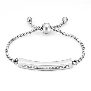 Shiny Crystal Cremation Bracelet for Ashes for Women Cube Urn Bangle Locket Ash Holder Memorial Jewelry Bracelet Keepsake Gift (Silver)