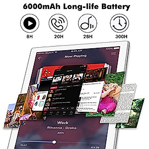 ZONKO Tablet 10.1 inch Android Tablet with 2GB+32GB, 3G Phone Tablets & Dual Sim Card & 2MP+ 5MP Dual Camera, Quad Core Processor, 1280x800 IPS HD Display,GPS, FM (Silver)