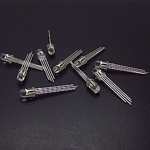 Newzoll 50 pcs 5mm 4 pin RGB Multicolor LED Common Cathode LED for Arduino DIY