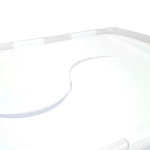 Sterilite 48 Quart Multipurpose Clear Base Storage Box Tote Container with Secure Hinged Lid for Home or Office Organization, (30 Pack)