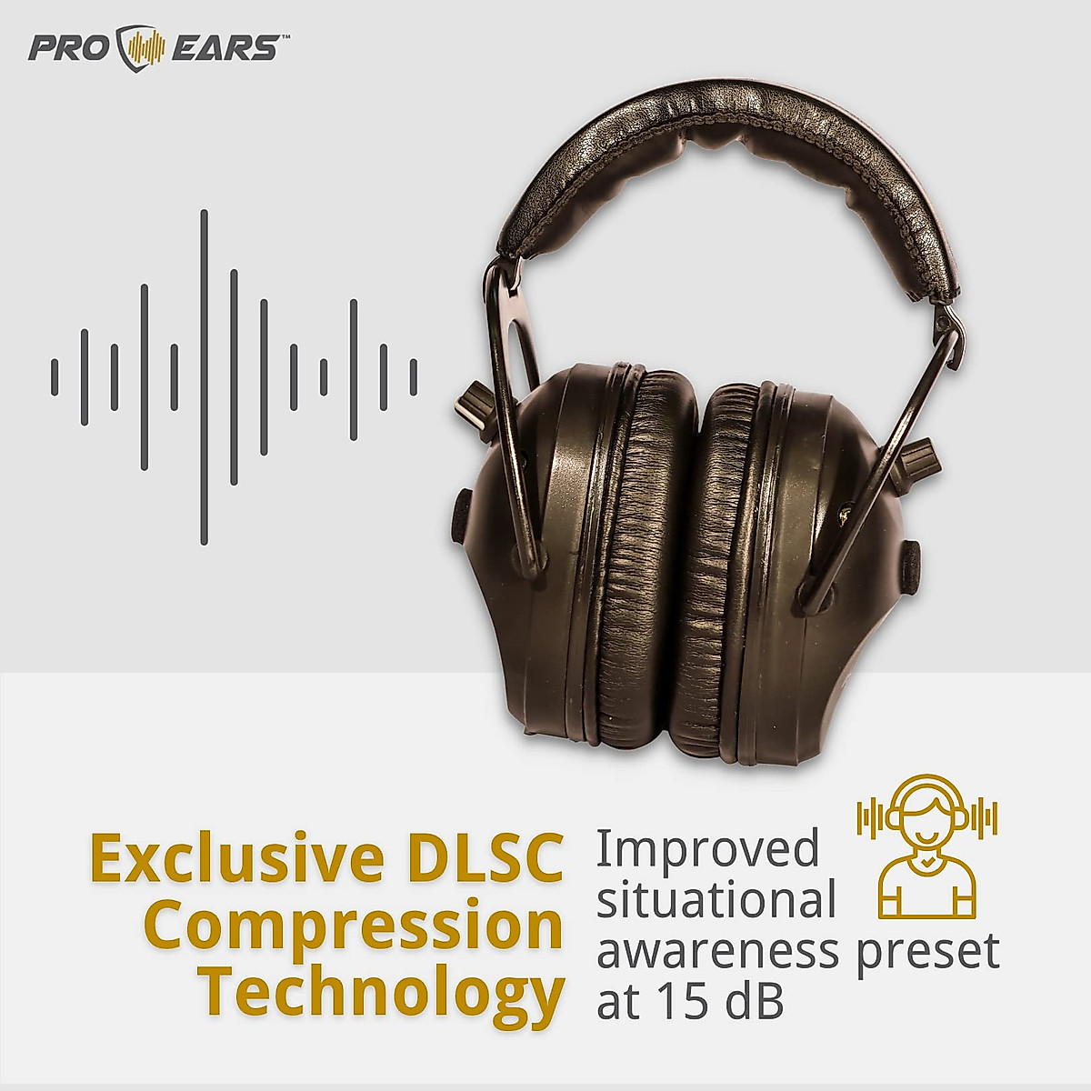 Pro Ears Pro Tac 300 Electronic Hearing Protection, Military Grade Tactical Ear Muffs, NRR 26 DB, For The Range, Shooting, & Hunting, Black