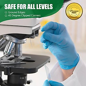 ZEEGOO Microscope Slides, Ultra-Clear Blank Microscope Slides and Covers - 50 Slides, 100 Coverslips, Optical Glass Slides for Microscope, Microscope Accessories for Experiments and Analyses