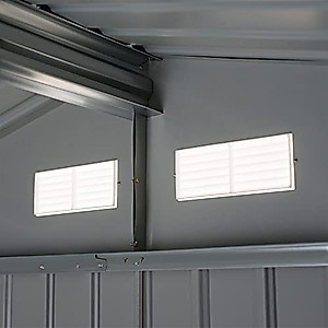 Outsunny 9' x 6' Metal Storage Shed Garden Tool House with Double Sliding Doors, 4 Air Vents for Backyard, Patio, Lawn Brown