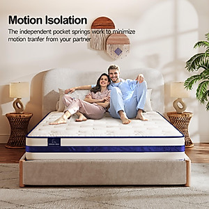 Vesgantti Full Szie Mattress, 10 Inch Full Hybrid Mattress with Memory Foam, Support & Pressure Relief, Medium Firm Feel Mattress in a Box (54x75x10 Inches, Full Size)