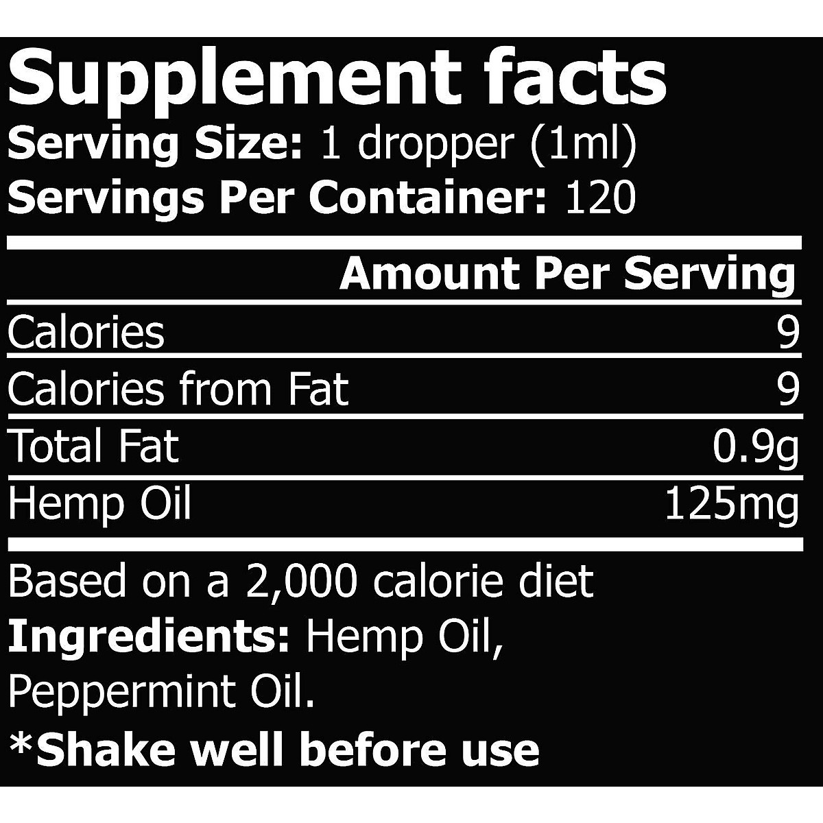 Hemp Oil :: Hemp 15,000mg :: Hemp Extract :: May Help with Joints, Hair, Skin, Nails & More :: Hemp Drops :: Rich in Omega 3,6,9 (Peppermint)