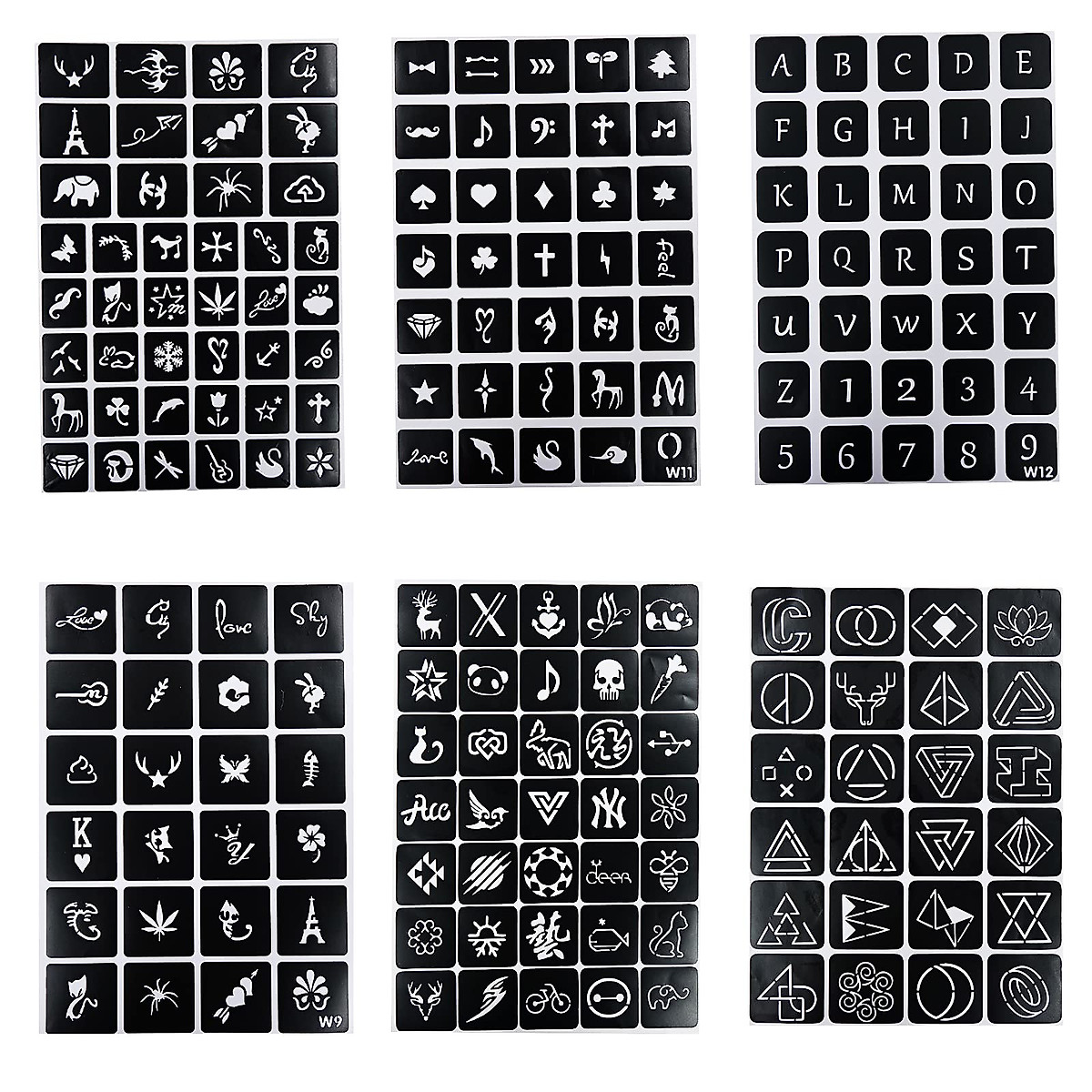 778pcs Temporary Tattoos Stencils, 20 Sheets Reusable Boys and Man Glitter Tattoo Kit Templates Face Painting Stencil Body Design Stencil Pack for Adults Girls Women Kids Teenager Adultssigns Man