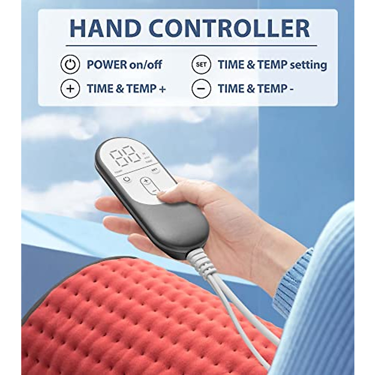 Heating pad for Back, Neck, Shoulder, Abdomen, Knee and Leg Pain Relief, Mothers Day Gifts for Women, Men, Dad, Mom, Auto-Off,Machine Washable,Moist Dry Heat Options,Extra Large 12"x24"