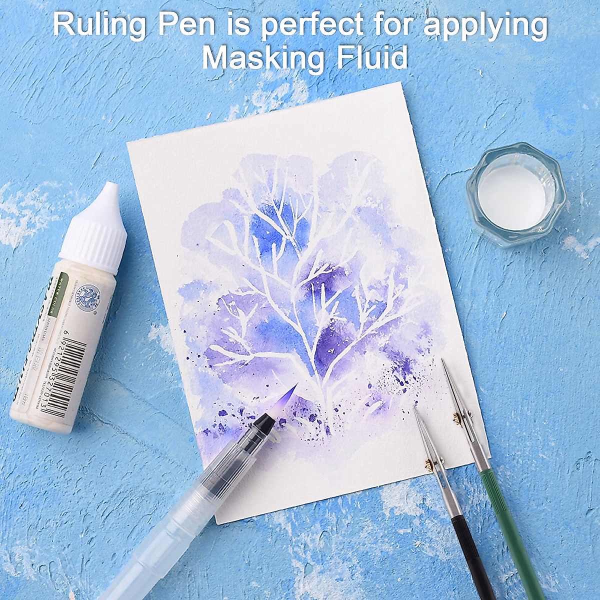 LOONENG Ruling Pen for Masking Fluid, Designed for Cartography, Calligraphy, Fine Line Drawing and Technical Drawings, Suitable for Use with Masking Fluid, Drawing Ink, Indian Ink and Gouache