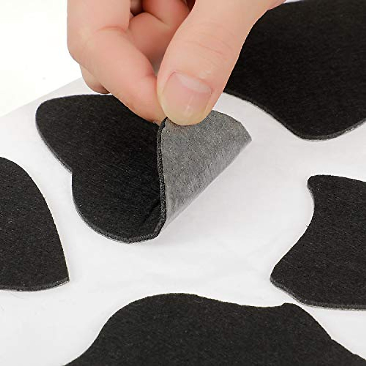 WILLBOND 5 Sheets Cow Felt Pads Adhesive Felt Circles with 1 Set Halloween Cow Ear Headband, Bow Tie and Cow Tail for Halloween DIY Costume, Over 6 Years