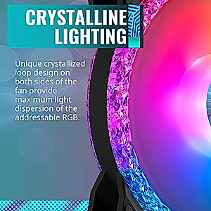 Cooler Master MasterFan MF120 Prismatic Tri-Loop ARGB 3-Pin Fan, 24 Independently LEDs, 6 LEDs Fan hub, 120mm PWM Static Pressure Fan, ARGB Header Extender for Computer Case & Liquid Radiator