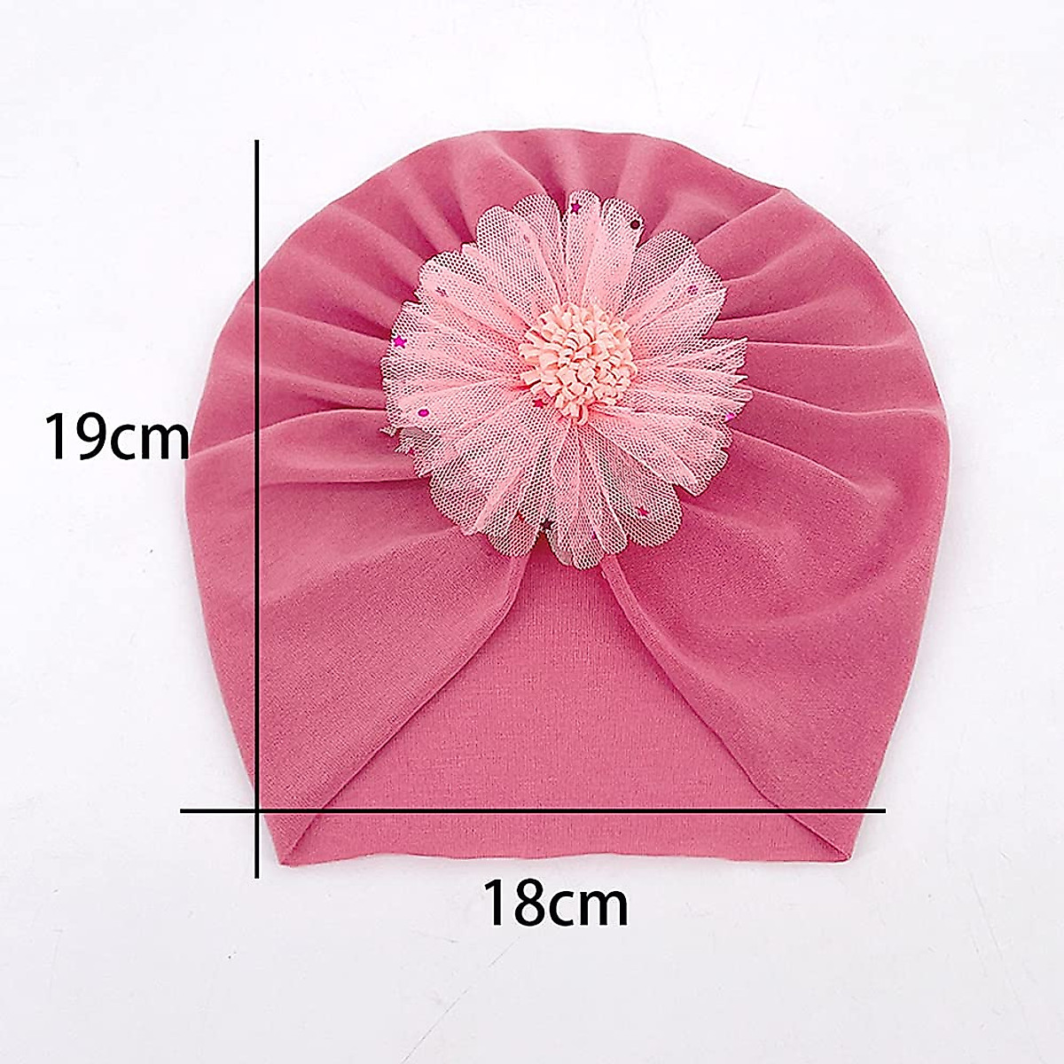 MOONHING Baby Girl Toddlers Breathable Cotton Hat Newborn Knotted Hat Cute Donut Soft Turban Bow Knot Cap