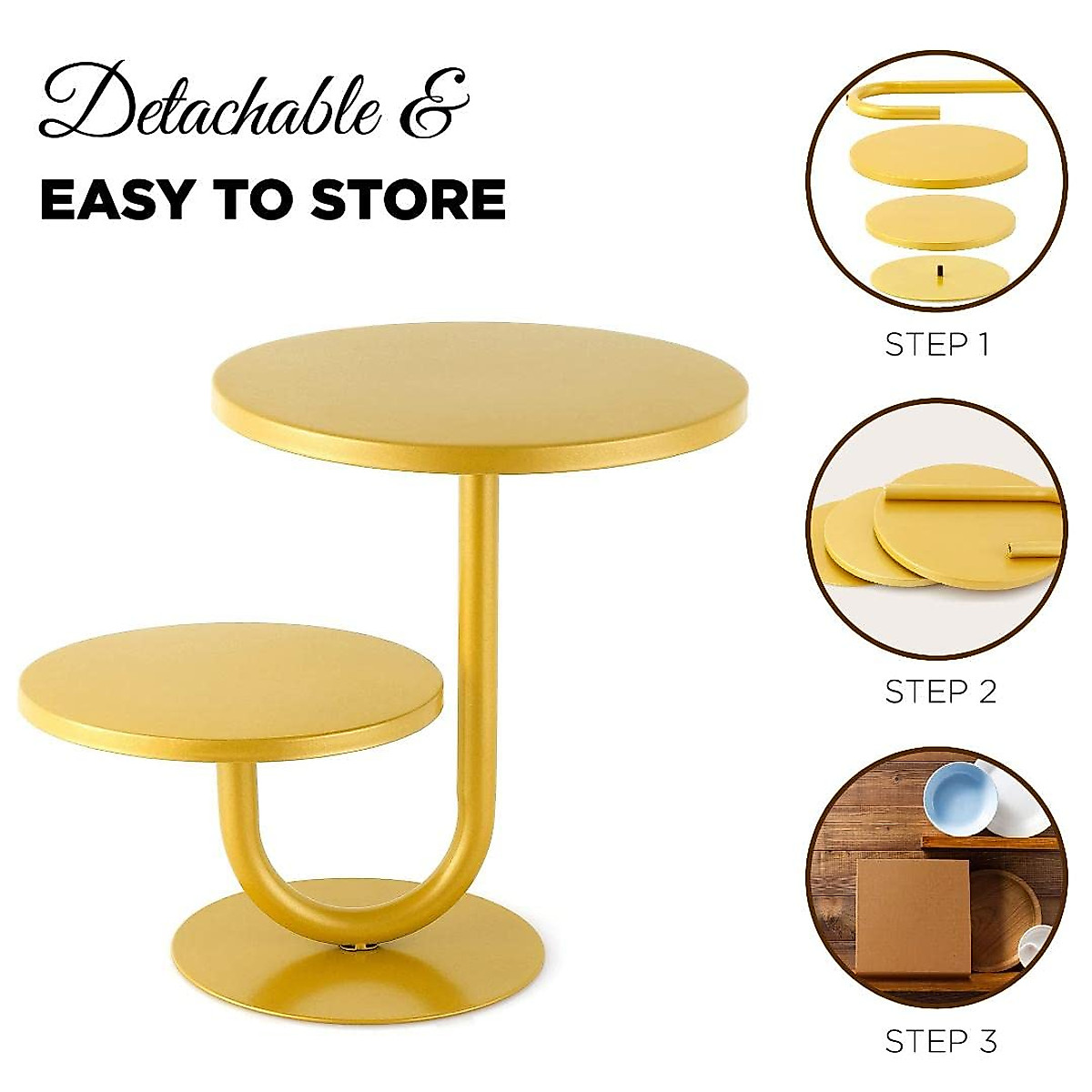 Gold Wedding Cake Stand 10/8", Dessert Table Display Set with Spatula, Cake Stands for Dessert Table, Multipurpose Cake Holder, Cup Cake Tier Stand, Cupcake Stand, Dessert Plate, Dessert Stand