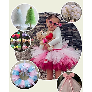 Glitter Tulle Fabric Rolls, 6 Inch 50 Yards (150ft) Sparkling Spool Ribbon Sequin Netting for Tutu Skirt Gift Wrapping Wedding Party Decoration (White)