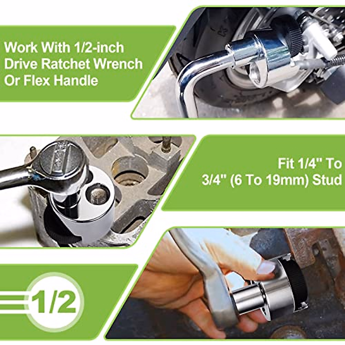 Spurtar Stud Remover Fit 1/4" to 3/4" (6 to 19mm) Bolt Extractor Nut Splitter With Knurled Roller and Cam Lock, Stud Extractor Tool For Broken Bolt Remover or Seized Studs